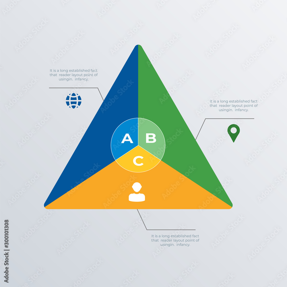 Triangle statistics infographic template design. Business concept ...