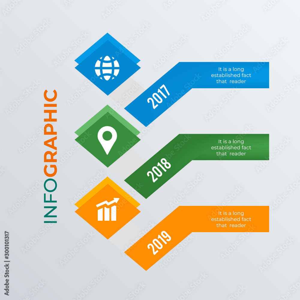 List infographic template design. Business concept infograph with 3 ...