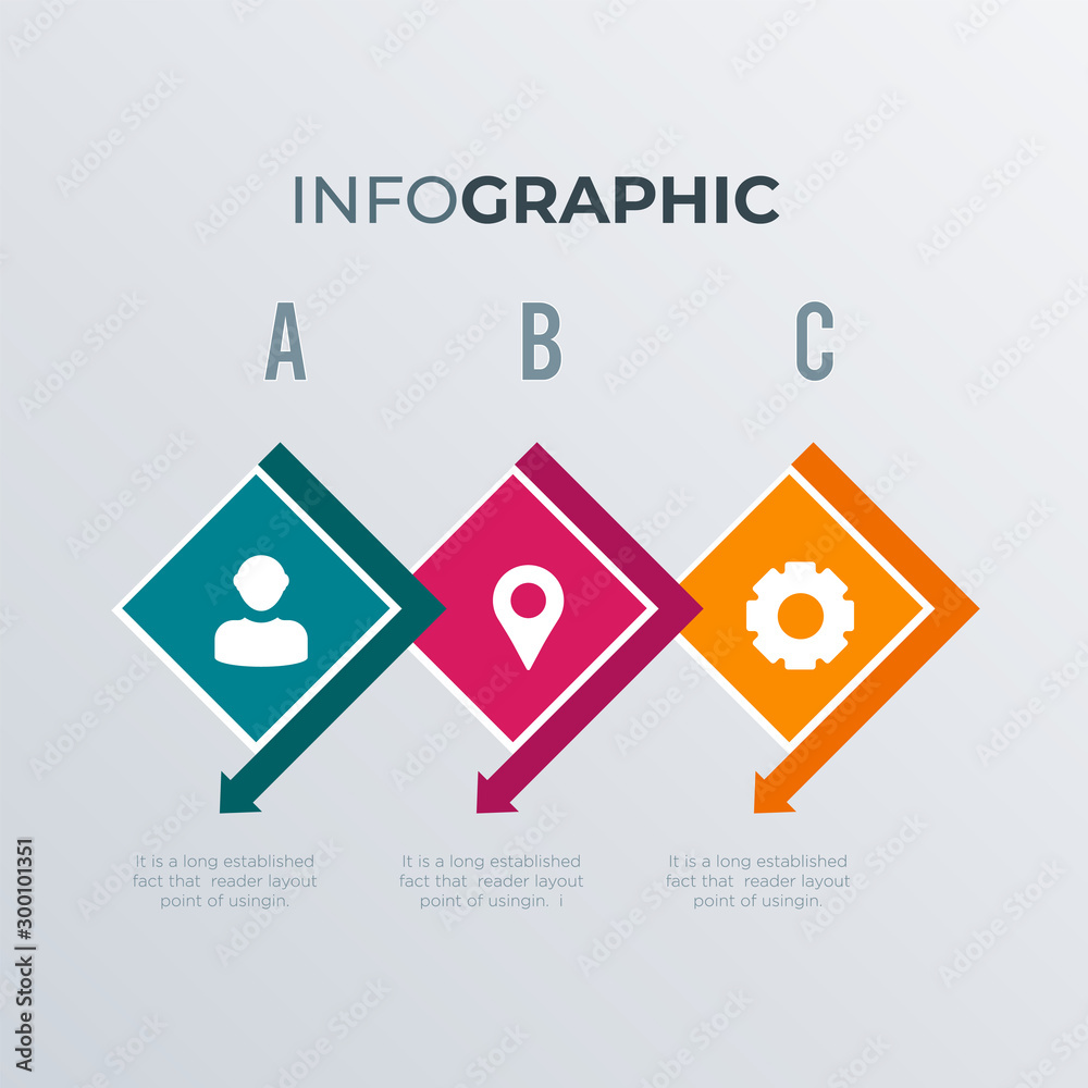 Arrow infographic template design with icons. Business concept ...