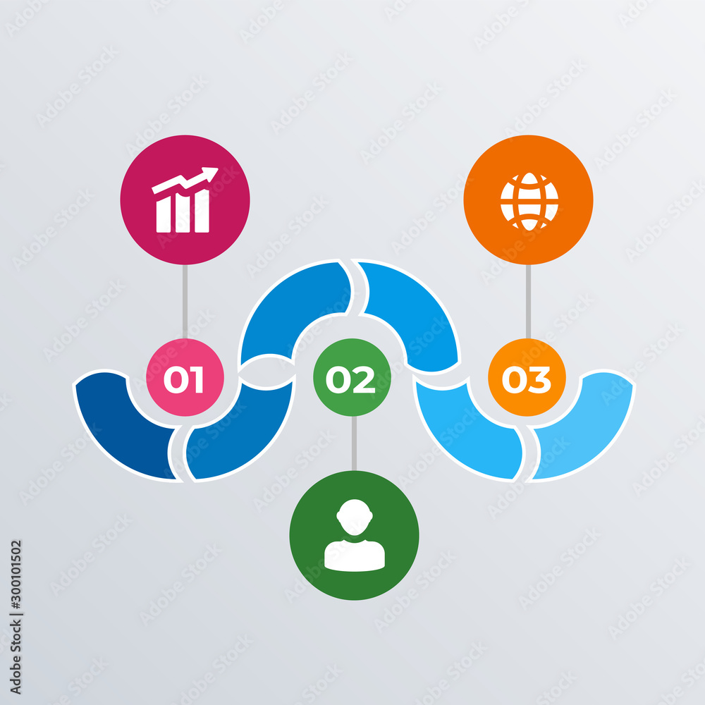Timeline Visualized Numbers infographic template design. Business ...