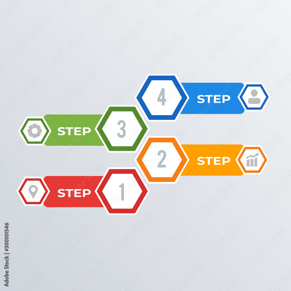 Hexagon Hierarchical infographic template design. Business concept ...
