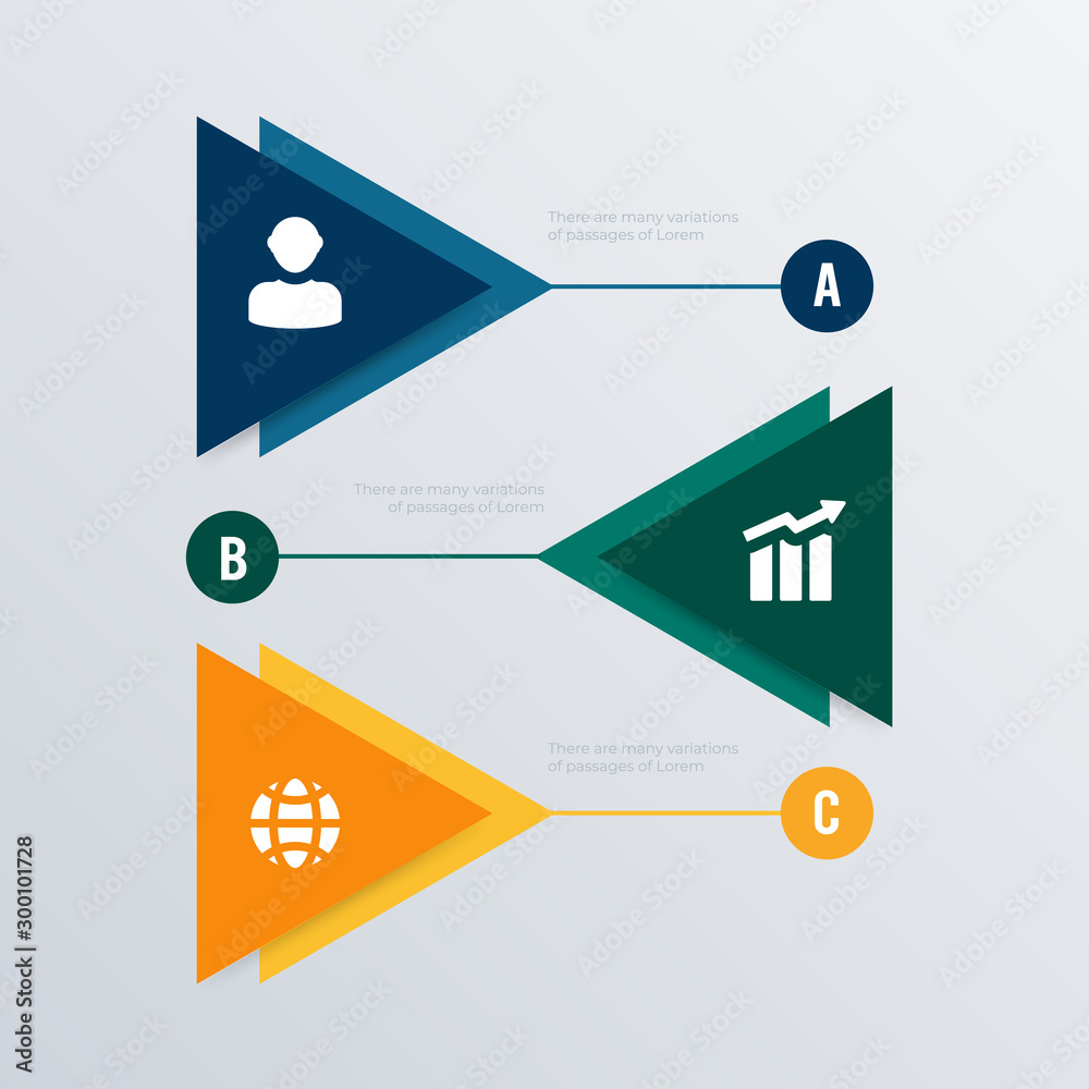 Arrows timeline infographic template design with icons. Business ...