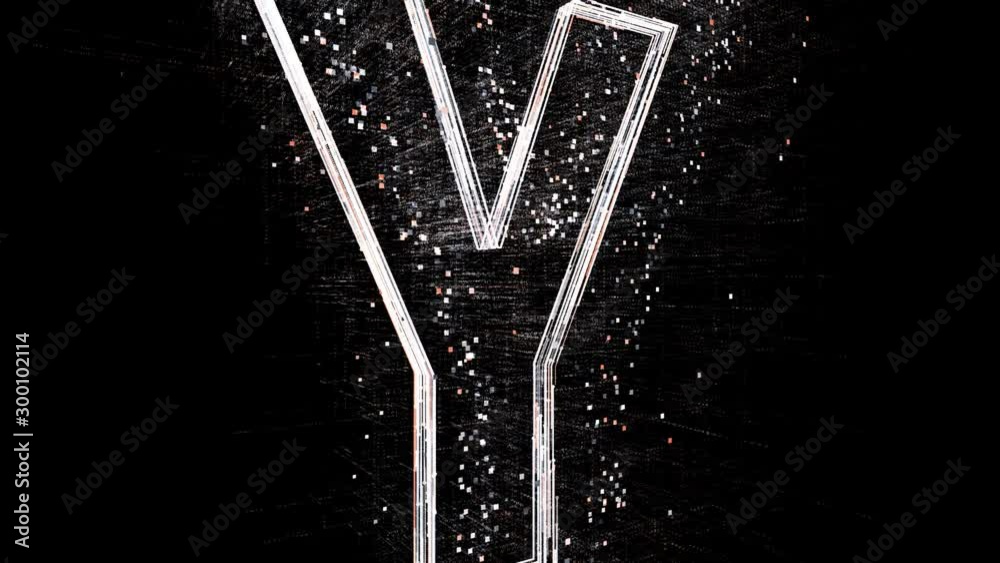 4k Y letter alphabet word tag cloud;computer code particle.The Matrix binary text design ...