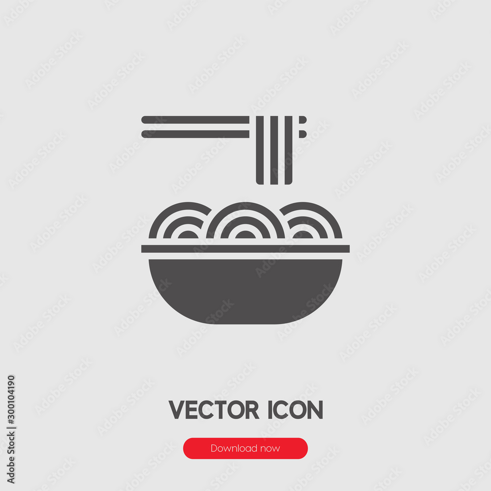 noodle icon vector. Linear style sign for mobile concept and web design ...
