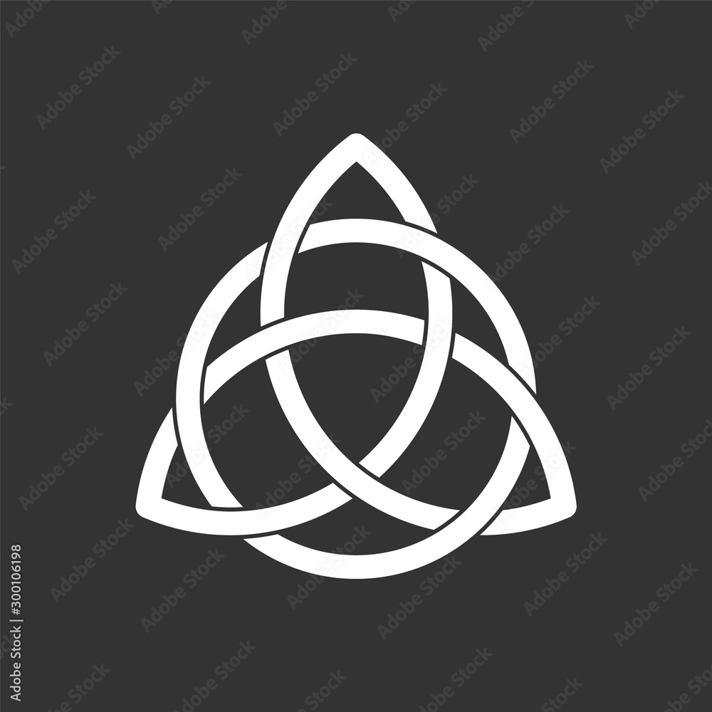 Triquetra symbol interlaced with circle. Celtic trinity knot. Ancient ...