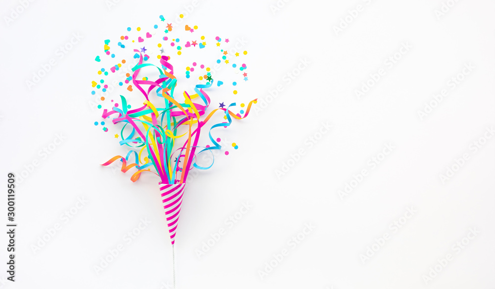 Celebration party and anniversary concepts ideas with colorful confetti ...