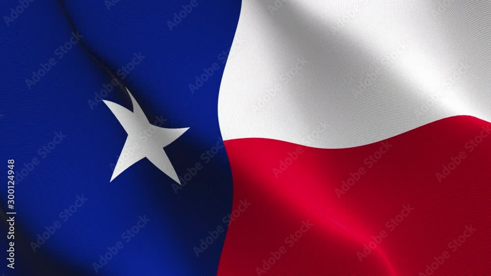 Texas US State flag waving loop. United States of America Texas ...