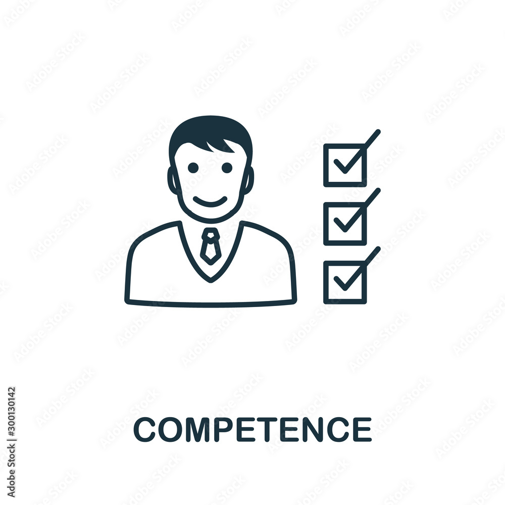 Competence icon outline style. Thin line creative Competence icon for ...