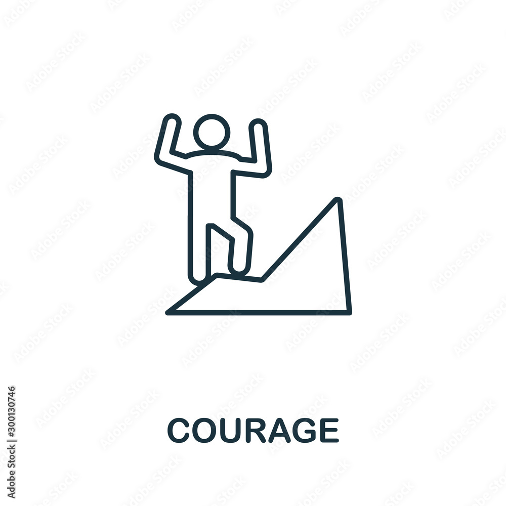Courage icon outline style. Thin line creative Courage icon for logo ...