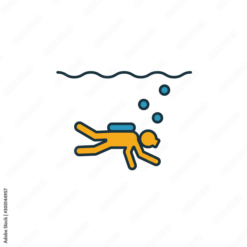 Diving icon. Simple element from tourism icons collection. Creative ...