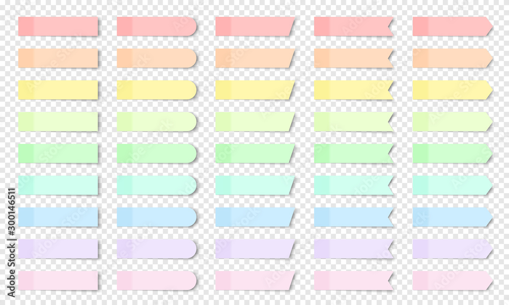Pastel colored realistic sticky notes isolated. Stock Vector | Adobe Stock