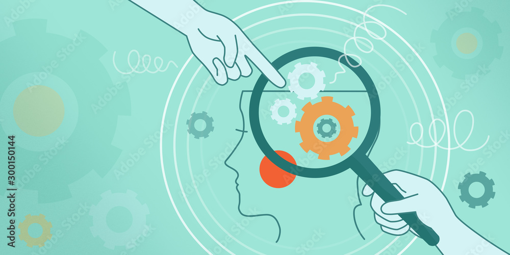 The psychological concept of human thinking, brain mechanics, complexes ...