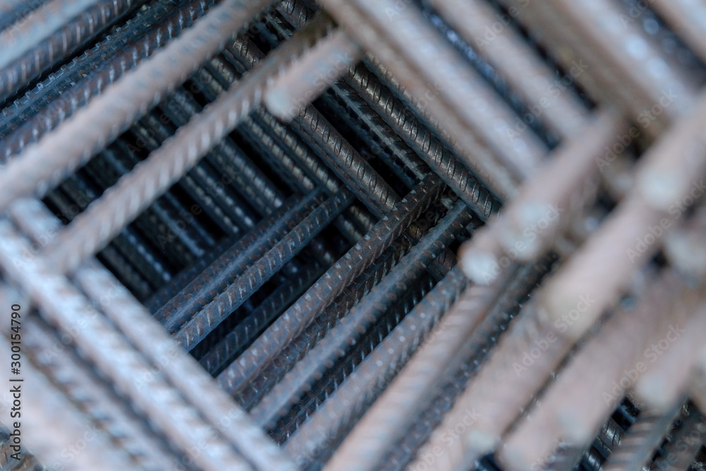 Construction rebar steel work reinforcement in concrete structure of ...