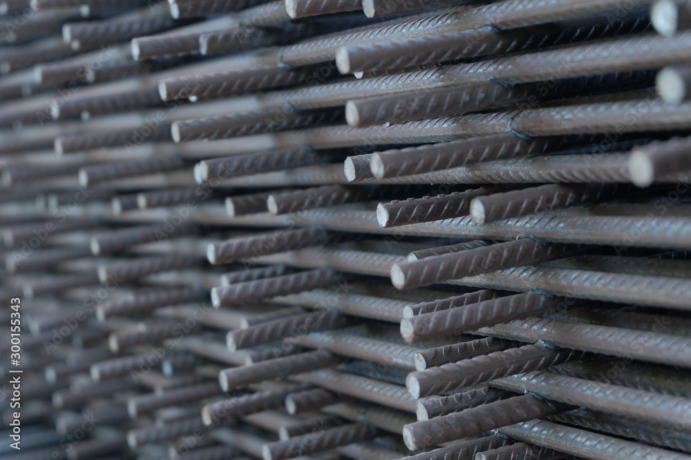 Poster Construction rebar steel work reinforcement in concrete ...