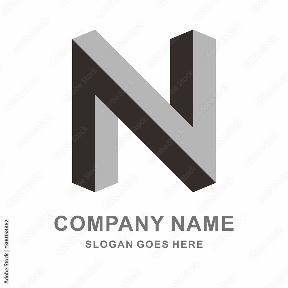 Geometric Square Letter N Space Business Company Vector Logo Design ...