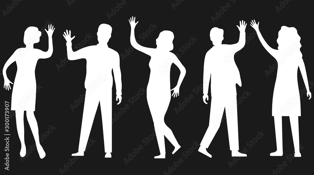 Two People Waving To Each Other