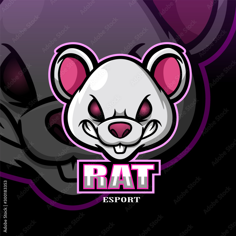 Rat mascot esport logo design. Stock Vector | Adobe Stock