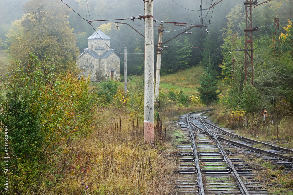Borjomi-Bakuriani narrow gauge railway known as "Kukushka". Railroad ...