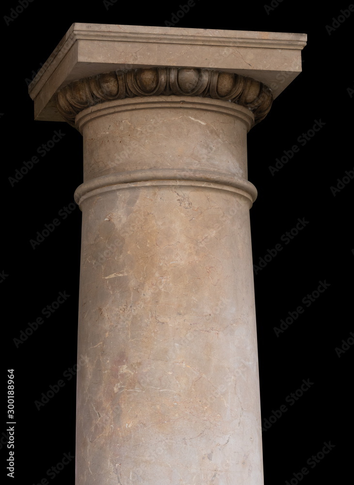 Elements of architectural decorations of buildings, columns and tops ...