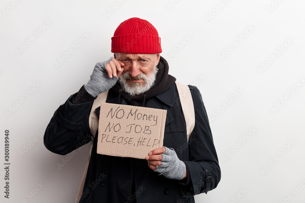 Homeless Holding Sign