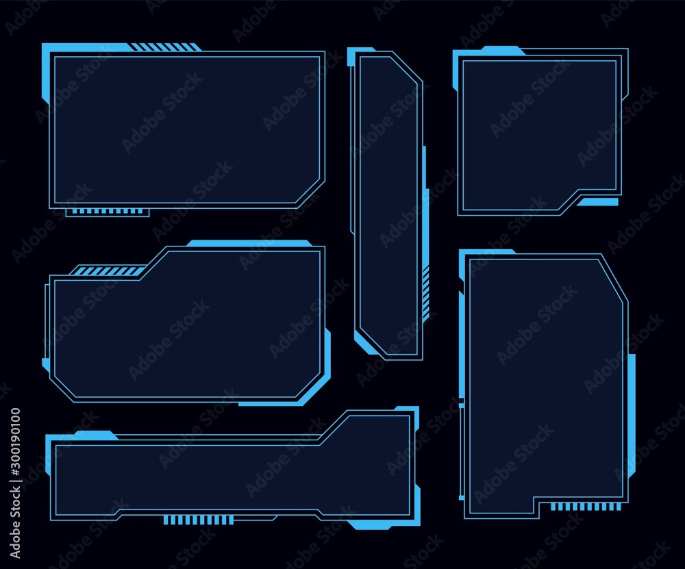 Hud frames. Futuristic modern user interface elements, hud control ...