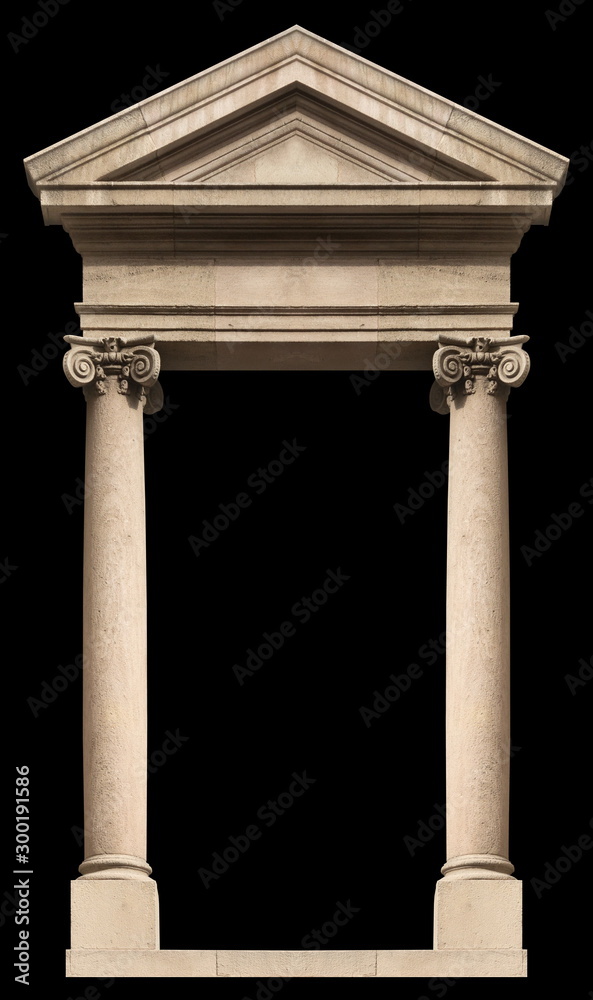 Elements of architecture of buildings, ancient arches, columns, windows ...
