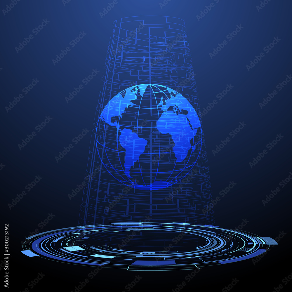 Digital planet globe earth technology icon vector illustration ...