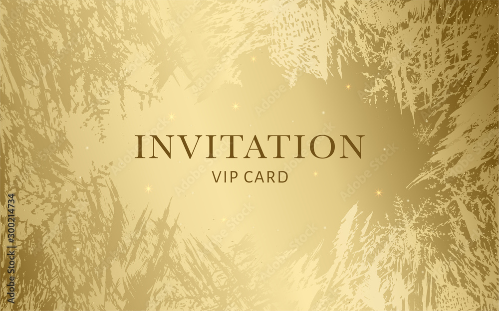 Luxurious VIP Invitation template with gold background and decorative ...