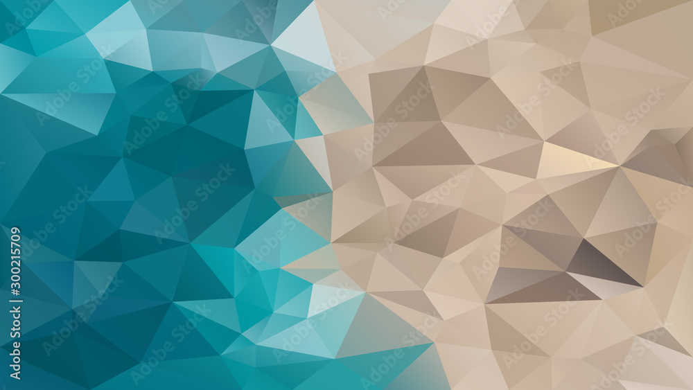 vector abstract irregular polygon background - triangle low poly pattern - teal ocean blue and ...