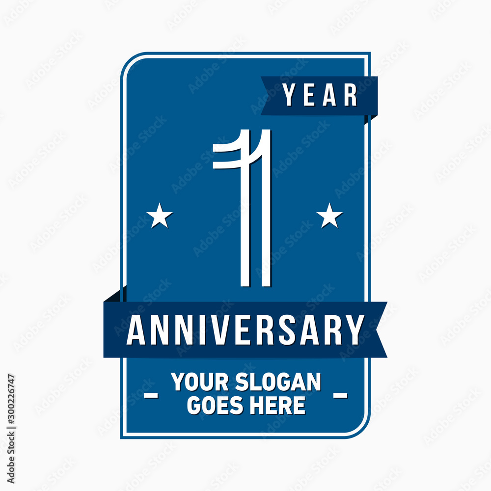 1 year anniversary design template. One year celebration logo. Vector and illustration. Stock ...
