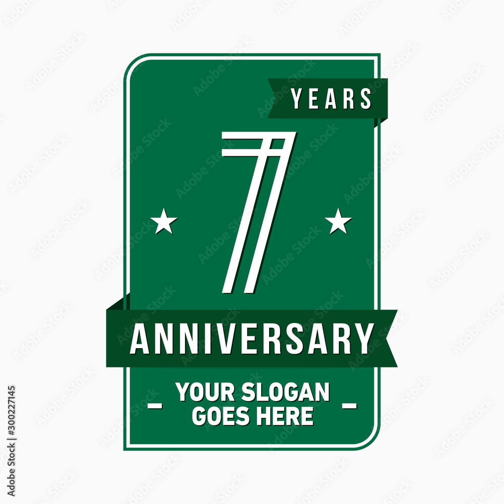 7 years anniversary design template. Seven years celebration logo ...