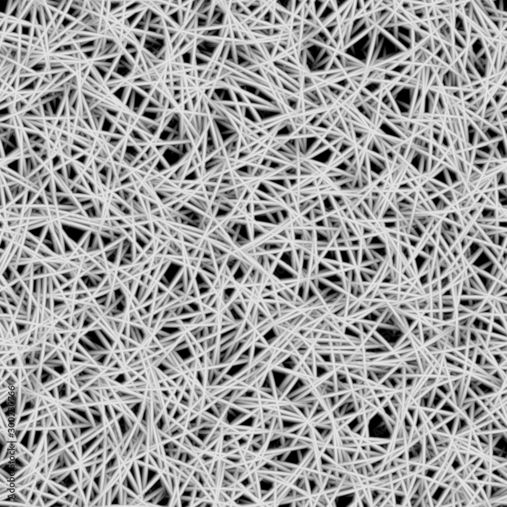 8K Black and White displacement height map noise, messy fiber noise ...