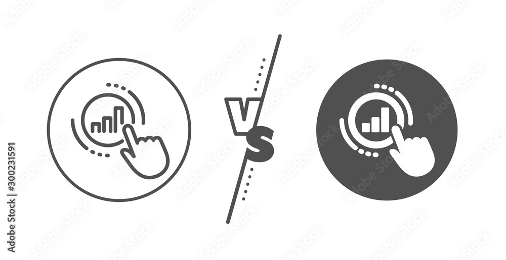 Column chart sign. Versus concept. Statistics line icon. Growth graph ...