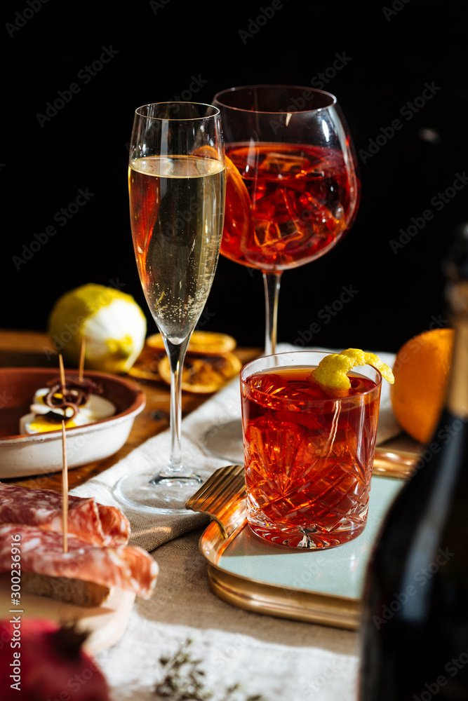 Prosecco cocktail aperitif. Prosecco is a white sparkling italian wine ...