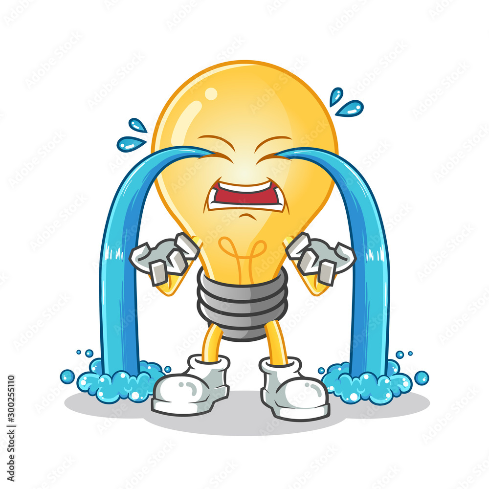 light bulb cry mascot vector cartoon illustration Stock Vector | Adobe ...