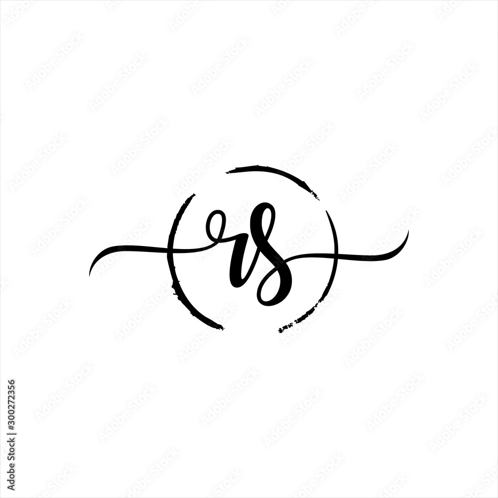 Initial letter RS beautiful handwriting logo vector template Stock ...