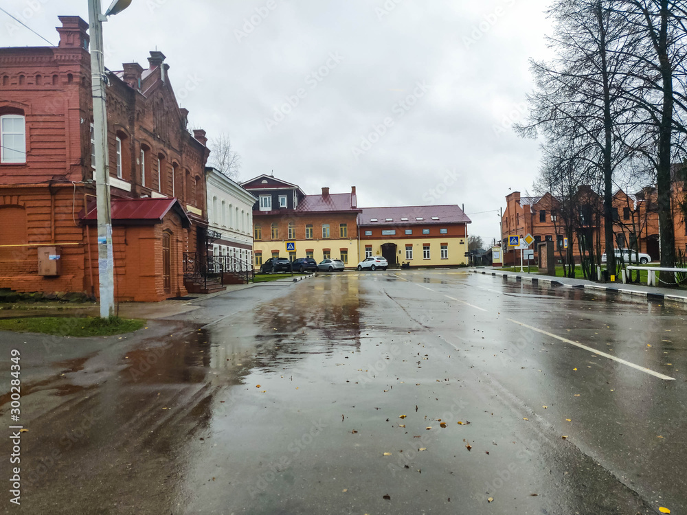 Main sguare in the small village of Vyatskoye Stock Photo | Adobe Stock