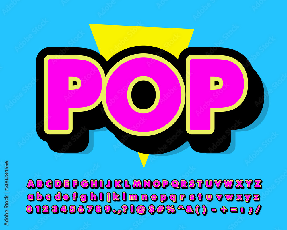 cool fancy pop art text effect with simple color design for pop music ...