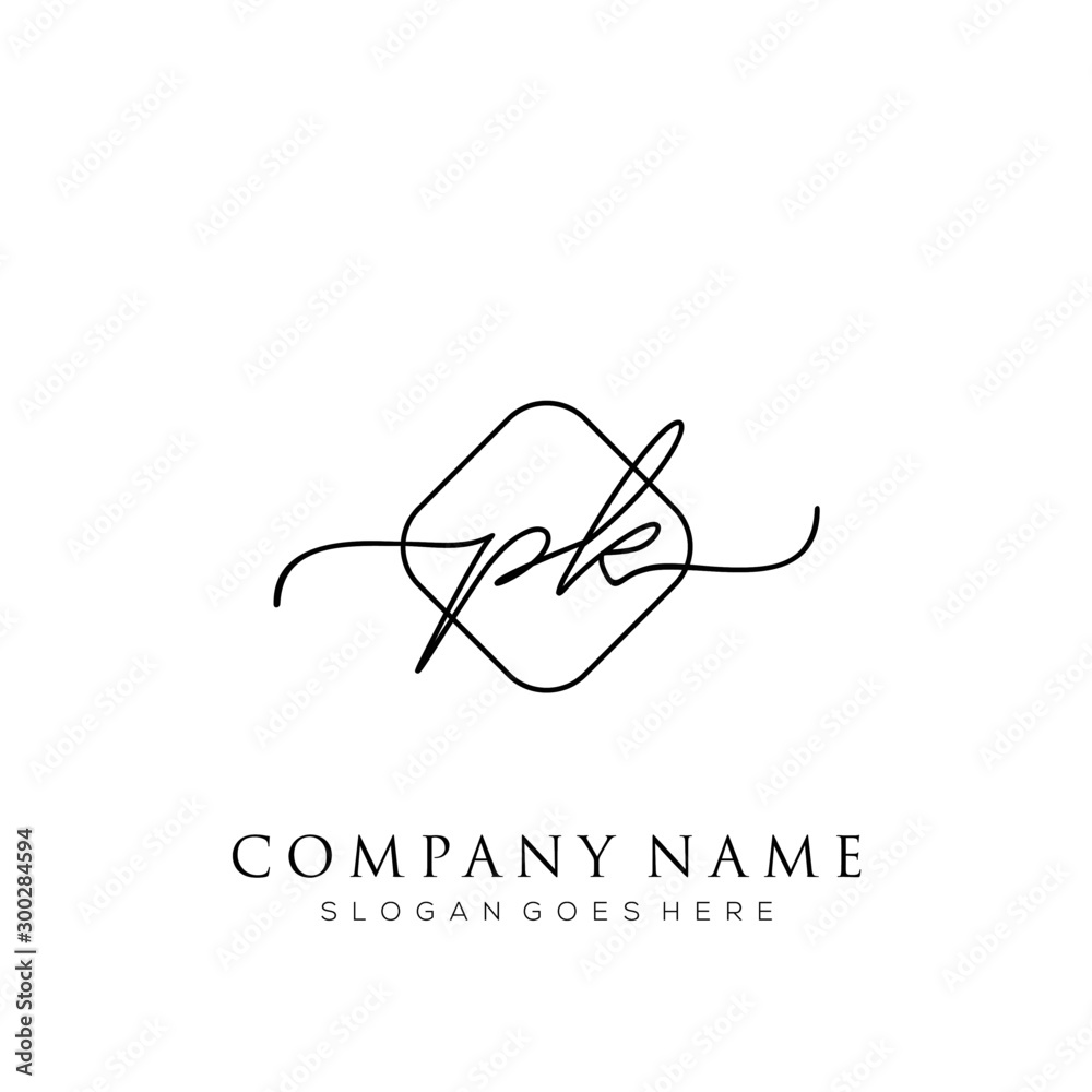 PK initial logo signature vector Handwriting concept logo template ...
