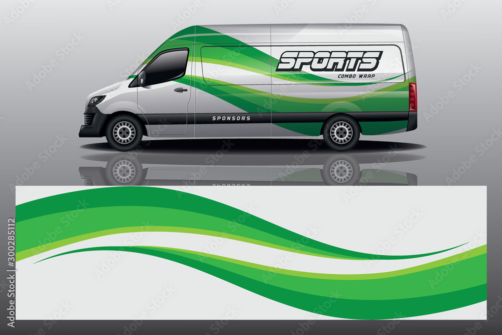 Van Car decal wrap design vector. Graphic abstract stripe racing ...