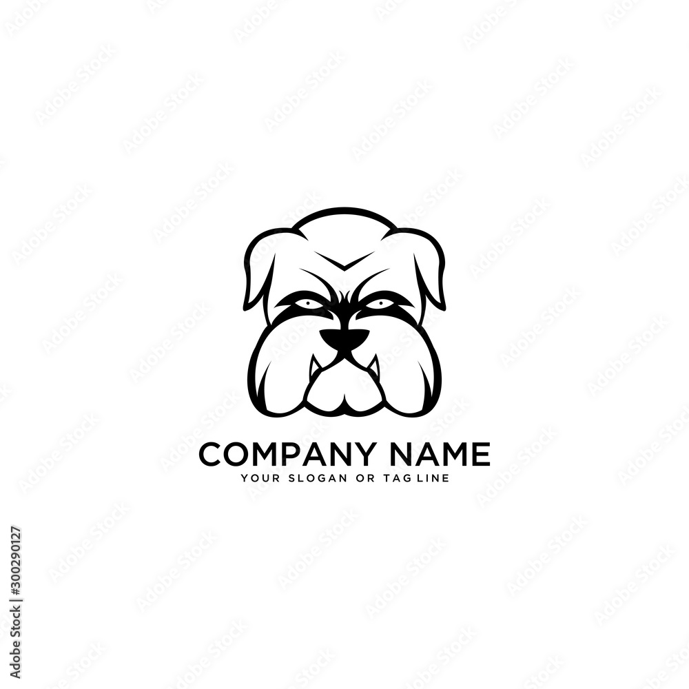 logo design Bulldog vector template white background Stock Vector ...