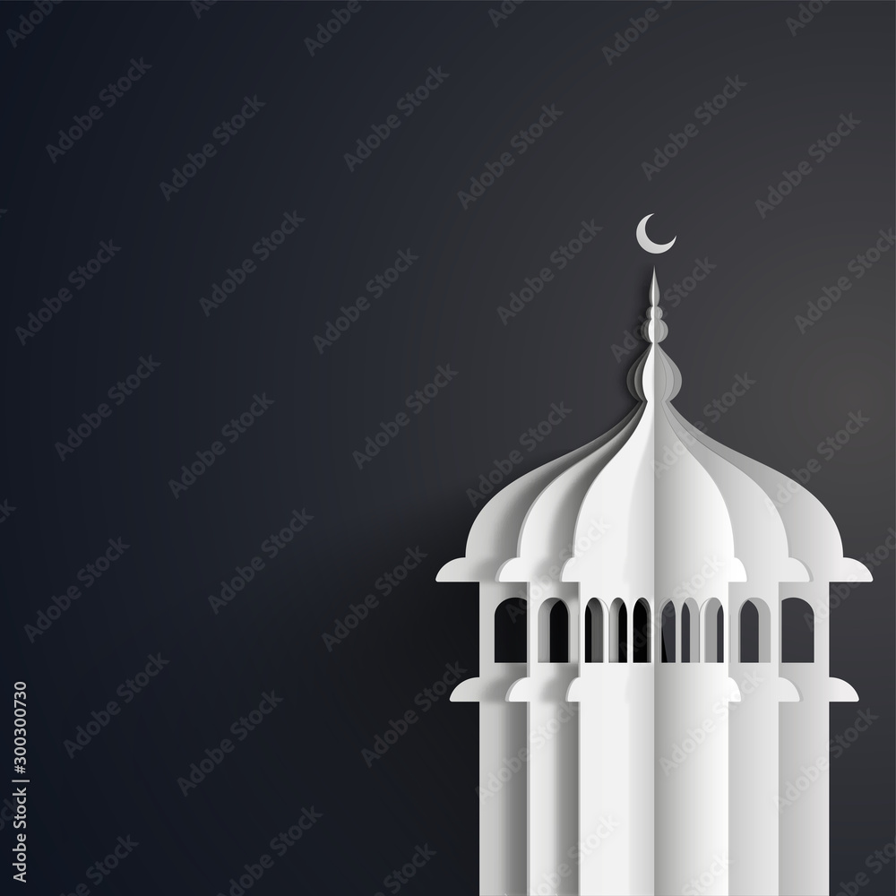 Paper cut design of Mosque for Islamic Festivals. Stock Vector | Adobe ...