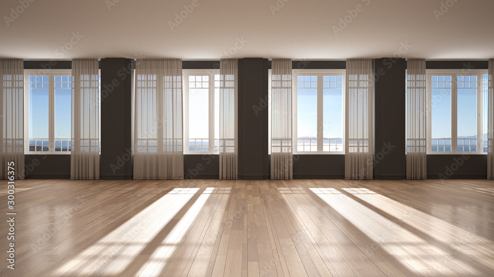 Empty room interior design, background with copy space, open space with ...
