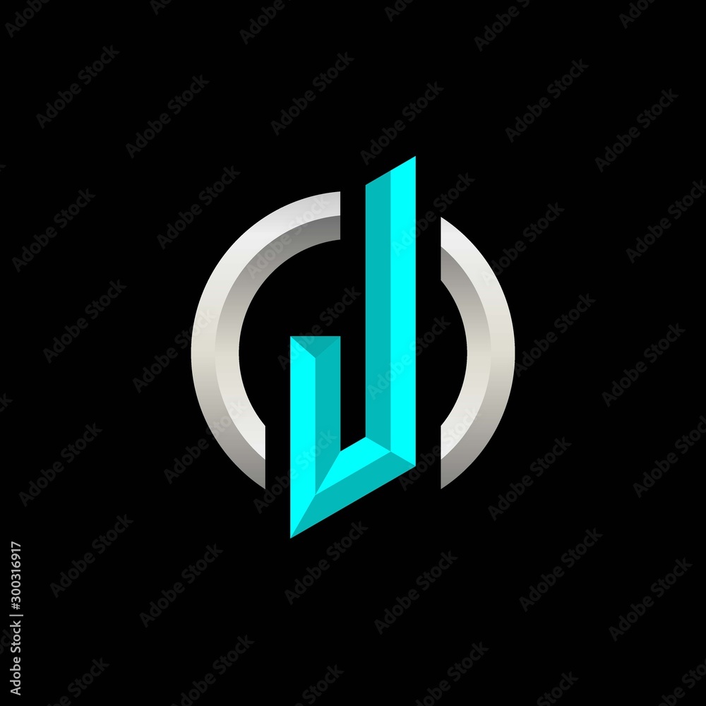 Initial J Gaming eSport Logo Design Modern Template Stock Vector ...
