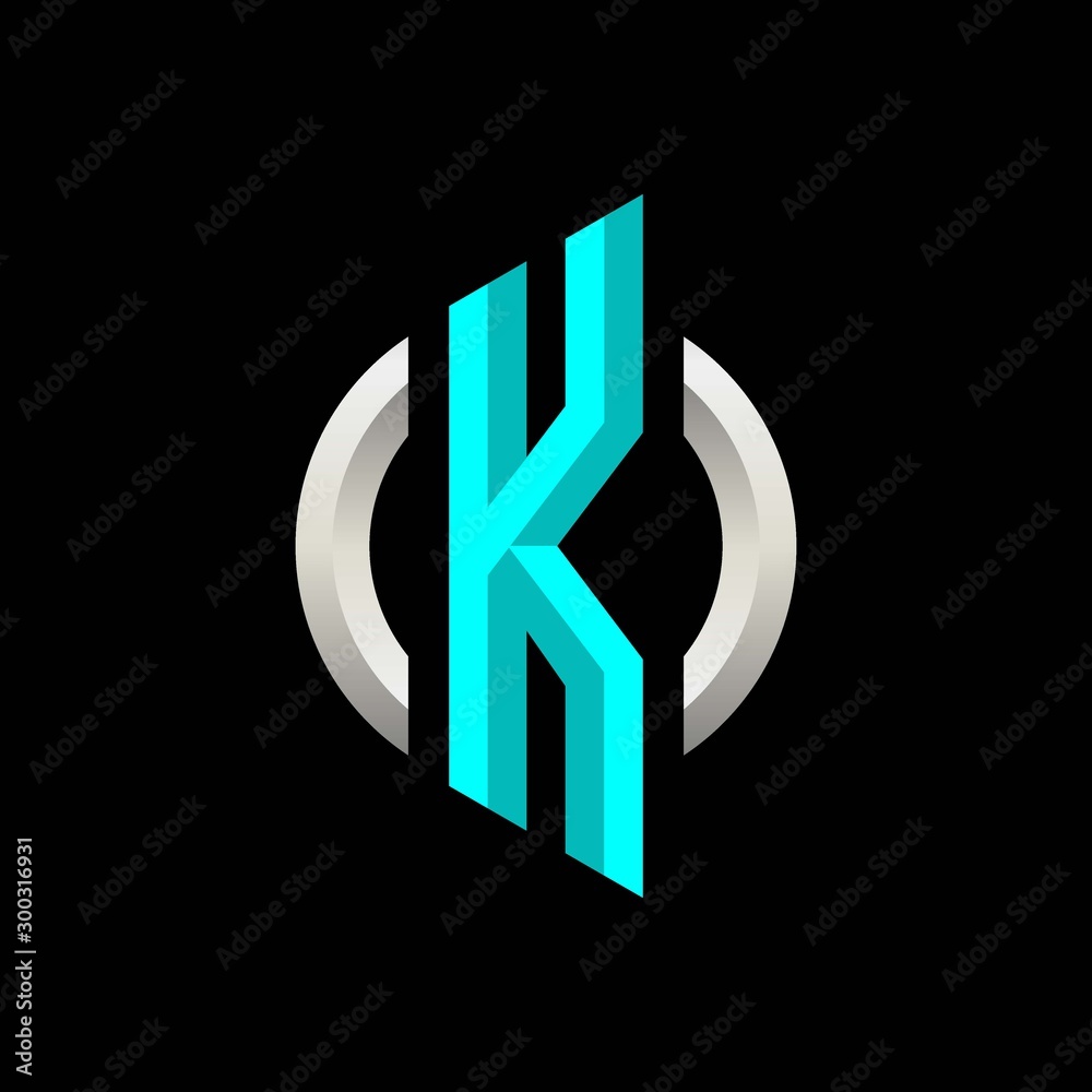 Initial K Gaming eSport Logo Design Modern Template Stock Vector ...