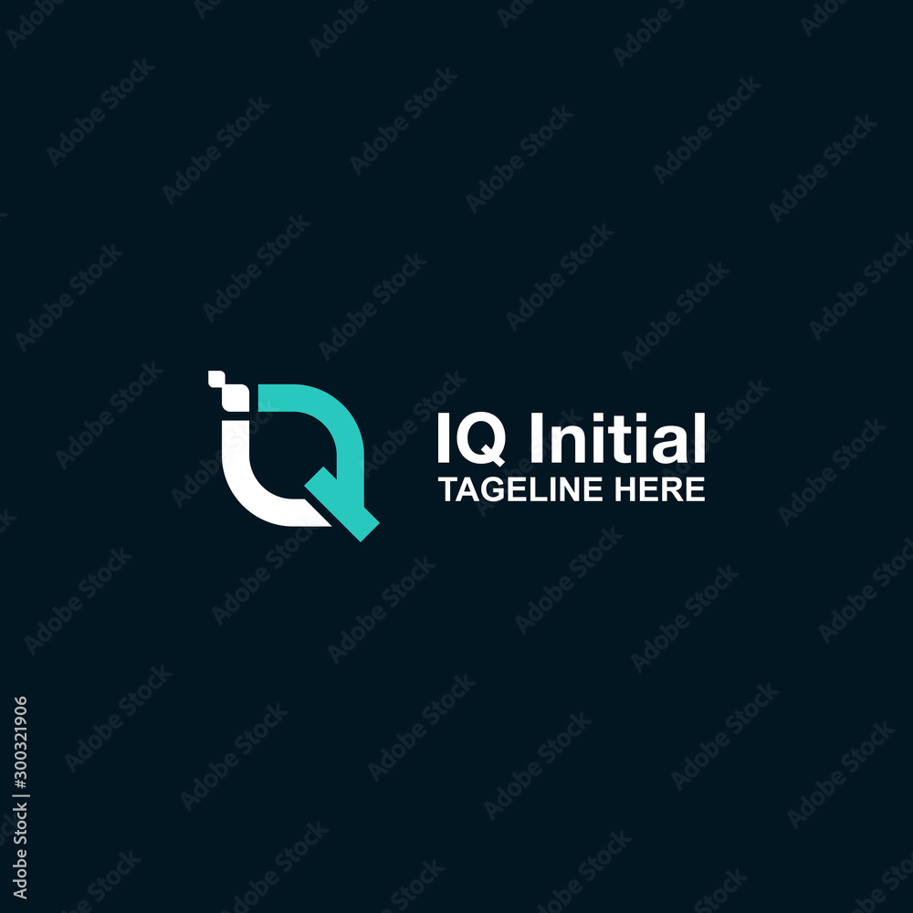 IQ Initial Logo Design Awesome Inspiration Stock Vector | Adobe Stock