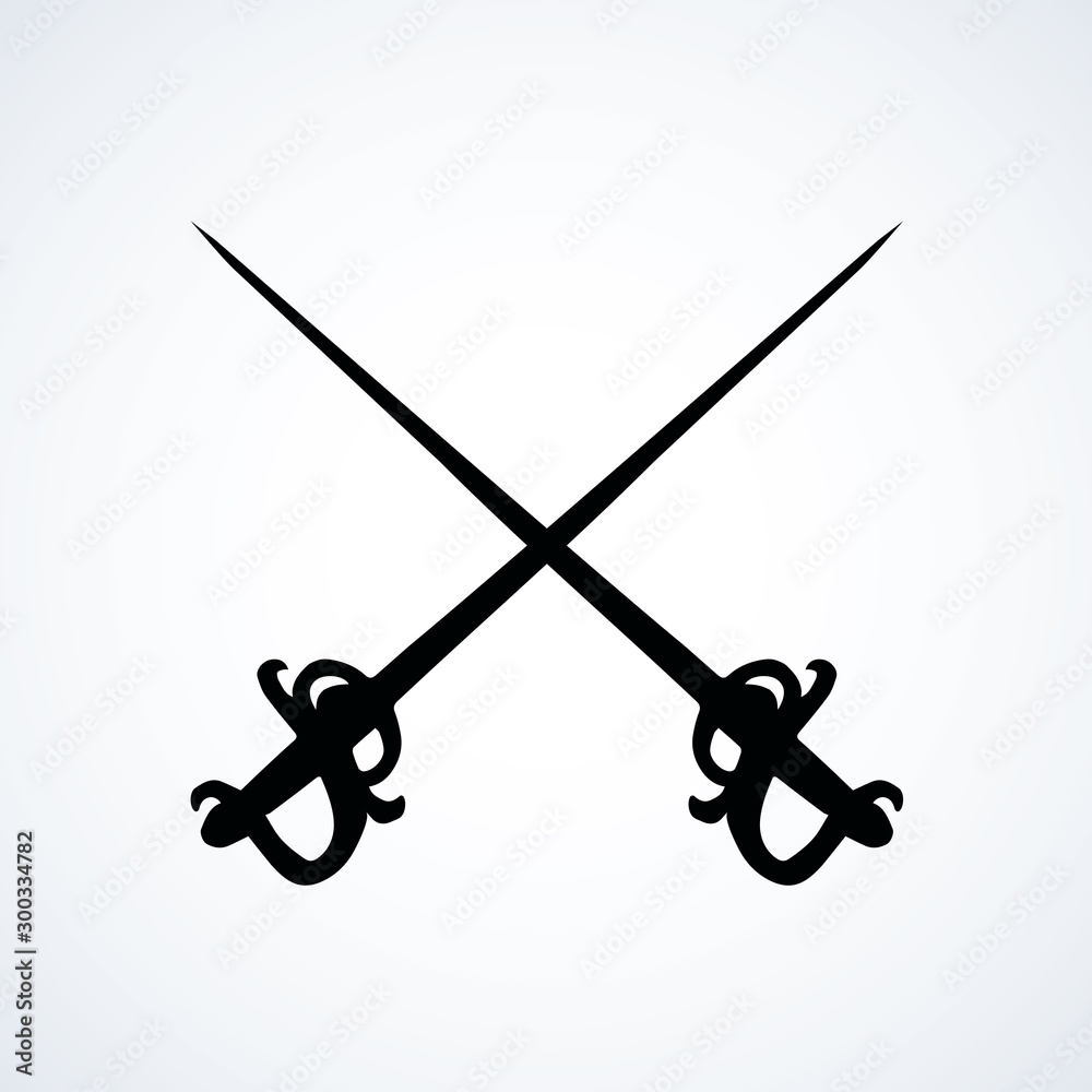 Old Epee. Vector drawing Stock Vector | Adobe Stock