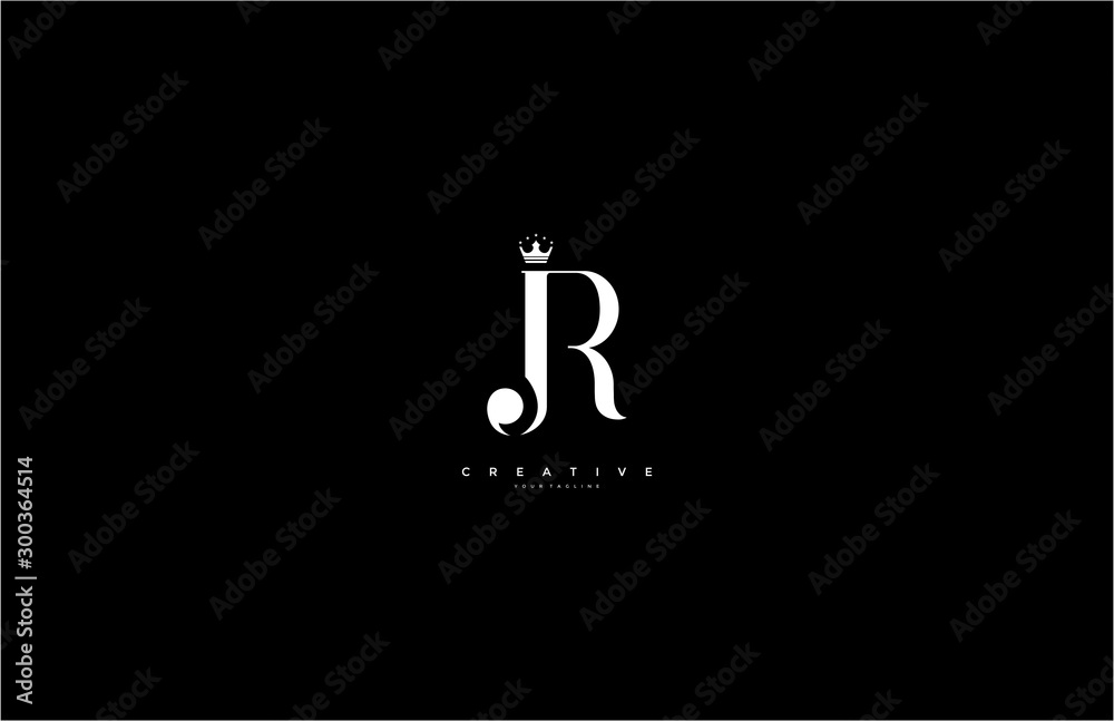 Initial Letter JR Monogram with Crown Logotype Stock Vector | Adobe Stock