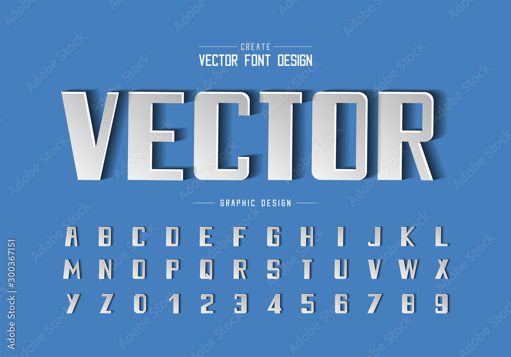 Paper font and bold alphabet vector, typeface and number design ...
