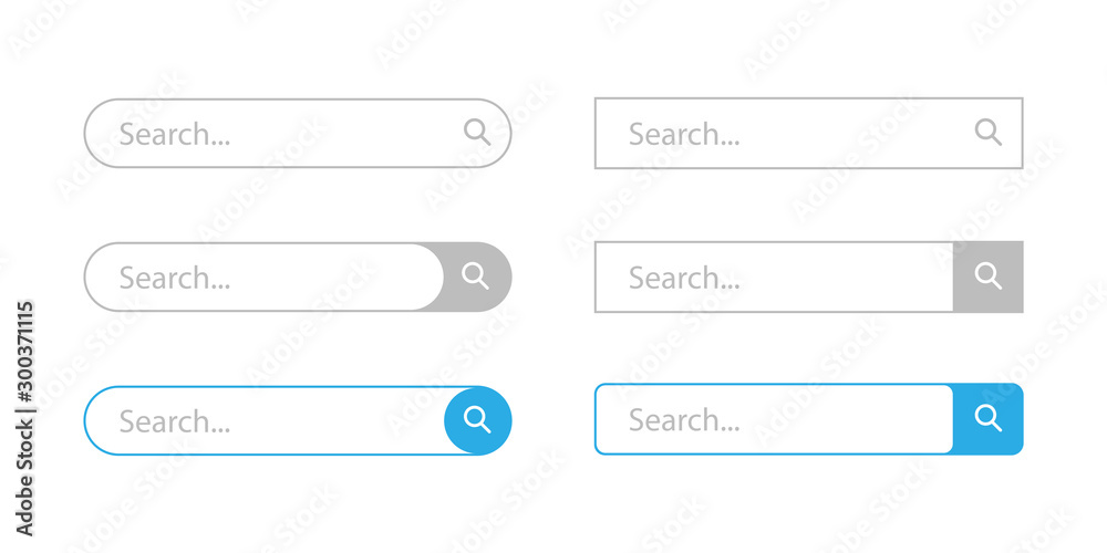 Search bar isolated vector elements. Browser web concept. Internet ...